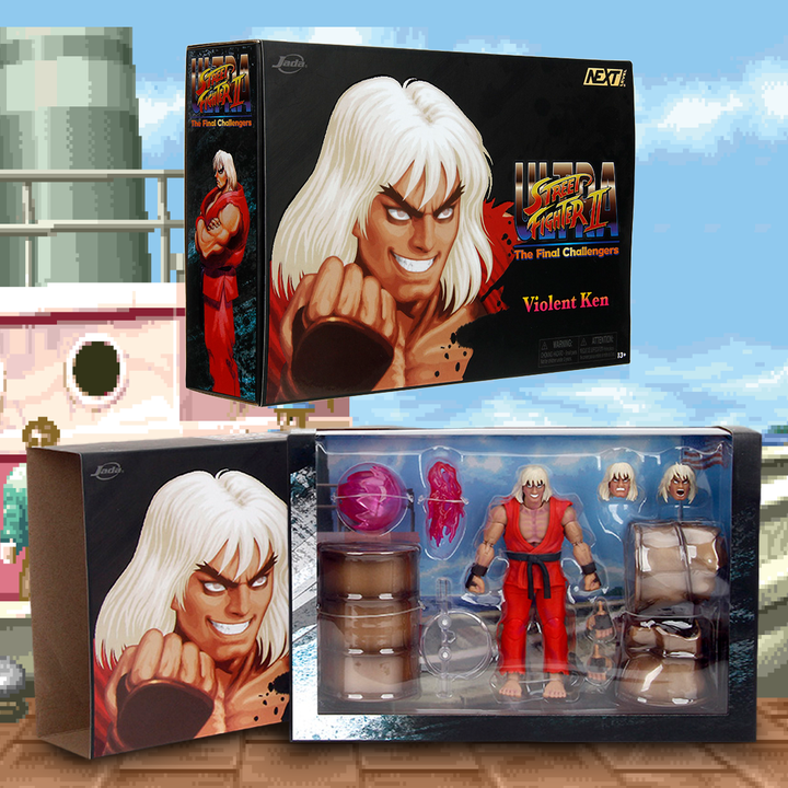 Ultra Street Fighter II Violent Ken 1/12 Scale Action Figure Deluxe Se – Jada Toys